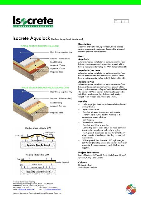 Flowcrete standard template - JH Lidstone