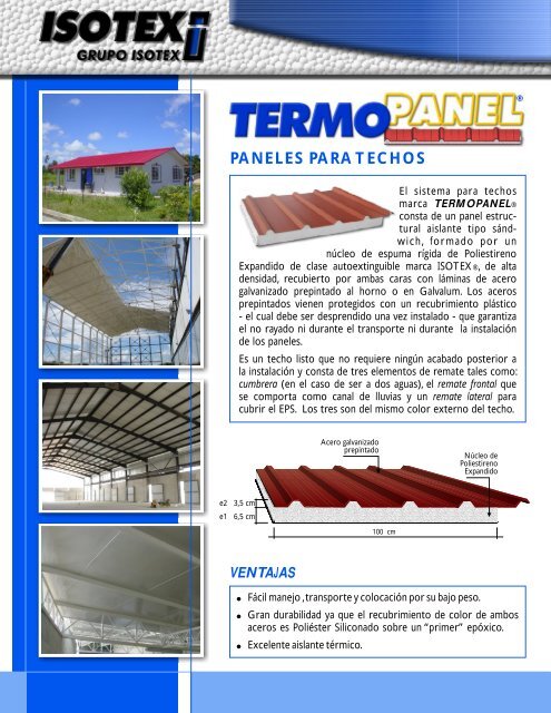 paneles para techos ventajas - Grupo Isotex