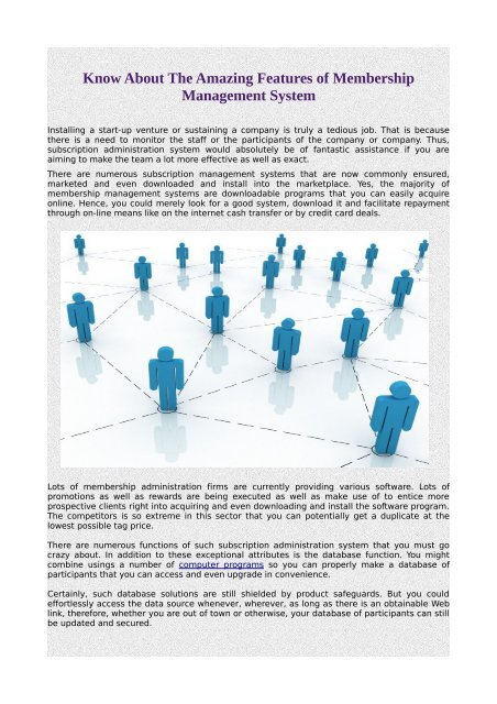 Know About The Amazing Features of Membership Management System