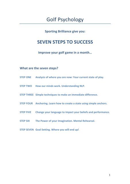 Seven steps to success