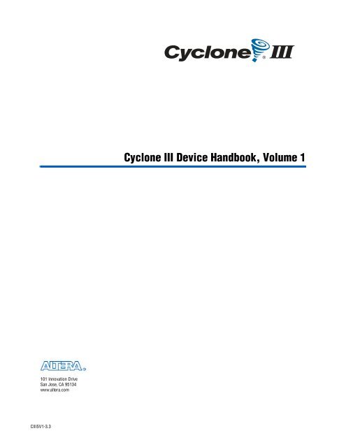 Altera Cyclone III Handbook