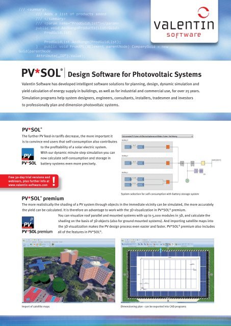 Valentin Software Product Information