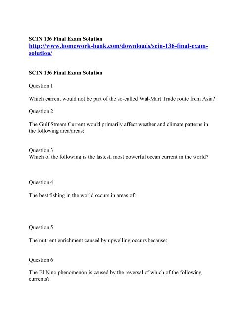 Scin 136 Final Exam Solution