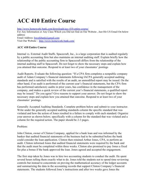 ACC 410 Entire Course