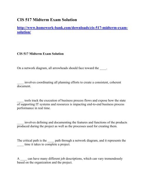 CIS 517 Midterm Exam Solution