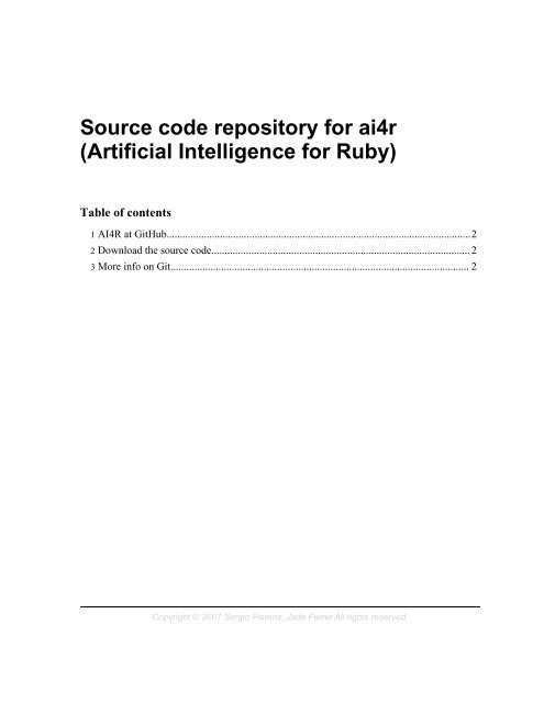Source code repository for ai4r (Artificial Intelligence for Ruby)