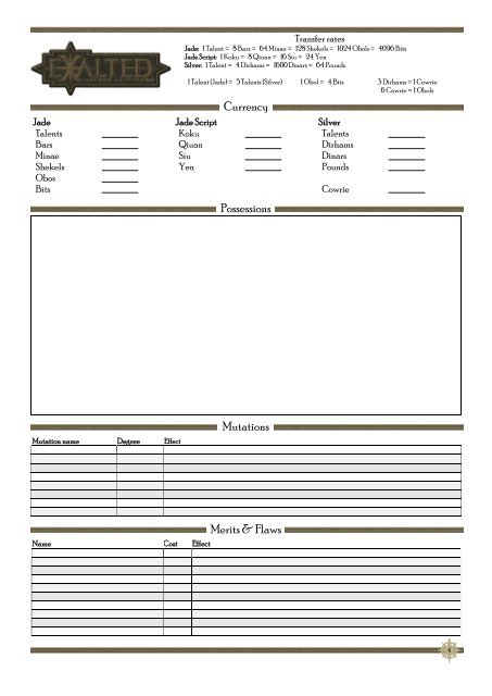 Transfer rates Jade: 1 Ta
