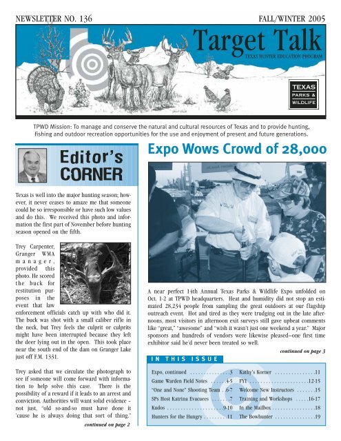 Target Talk Newsletter - Texas Hunter Education Program - Fall ...