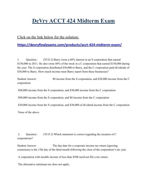 ACCT 424 Midterm Exam
