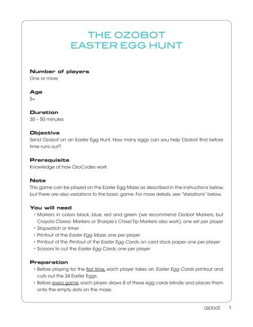 THE OZOBOT EASTER EGG HUNT