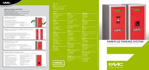 PARKPLUS PARKING SYSTEM - Faac (uk)
