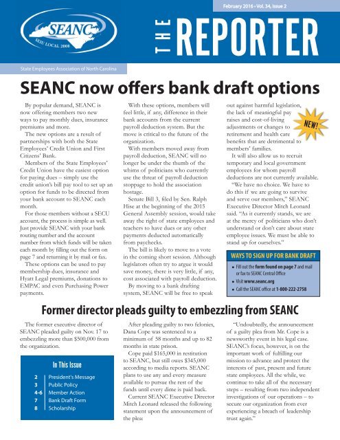 SEANC Reporter February 2016