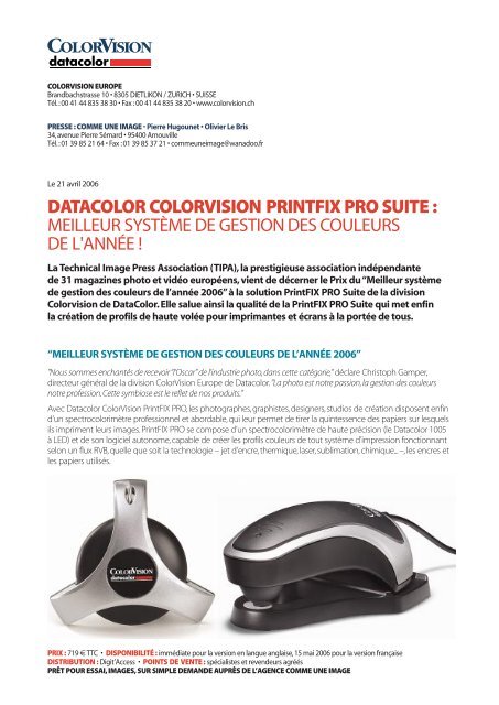 DATACOLOR COLORVISION PRINTFIX PRO SUITE
