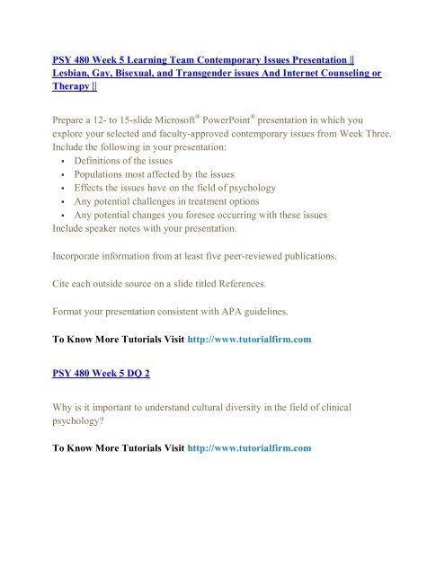 PSY 480 UOP Tutorials,PSY 480 UOP Assignments,PSY 480 UOP Entire Class