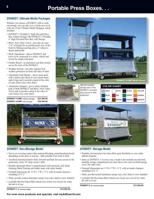 Portable Press Boxes. . . - AAE: Track and Field Equipment