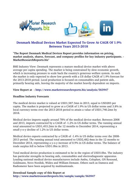 Denmark Medical Devices Report