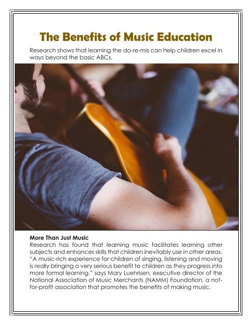 The Benefits of Music Education