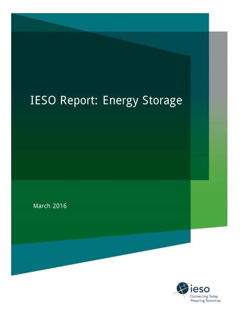 IESO Report Energy Storage