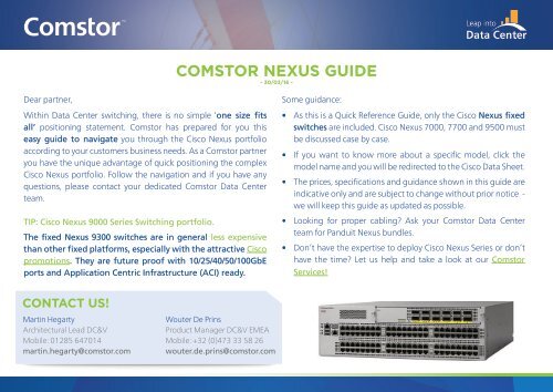 COMSTOR NEXUS GUIDE