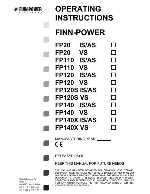 FINNPOWER_FP_Series_Manual