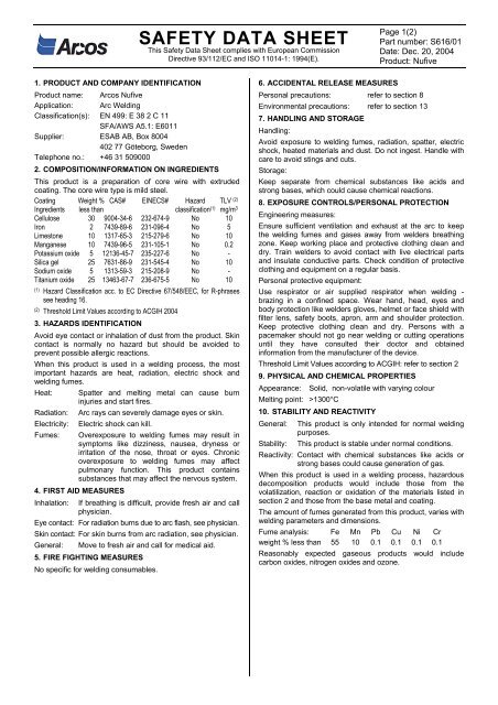 safety data sheet