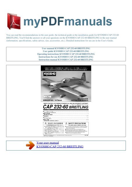 User manual KYOSHO CAP 232-60 BREITLING - MY PDF MANUALS