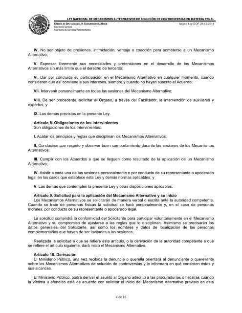 Ley Nacional De Mecanismo