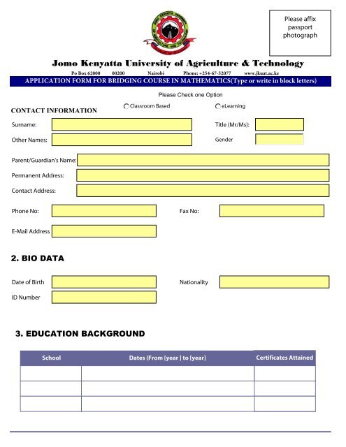 Jomo Kenyatta University of Agriculture & Technology - jkuat