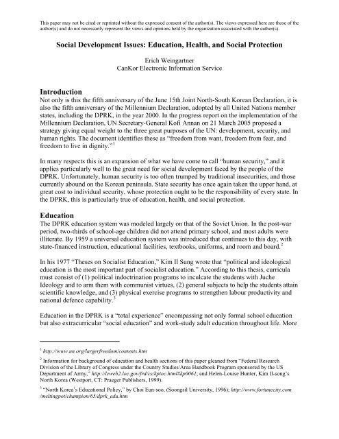 Social Development Issues - The Stanley Foundation