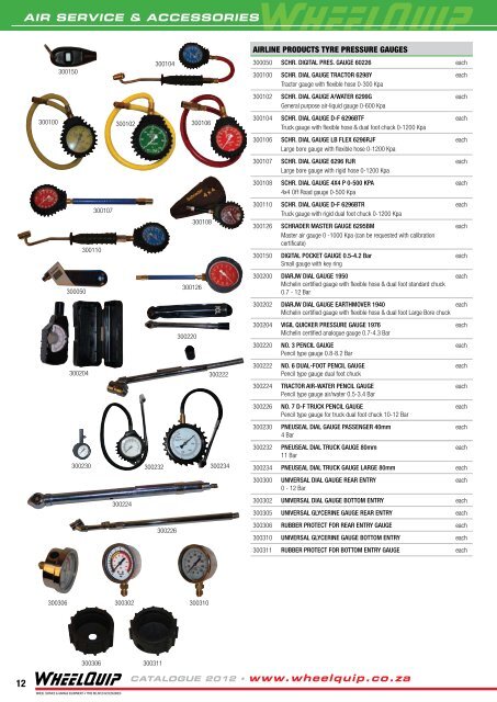 12 AIR SERVICE & ACCESSORIES - Wheelquip