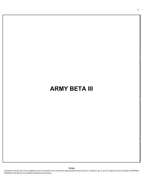 4. Manual Army Beta III