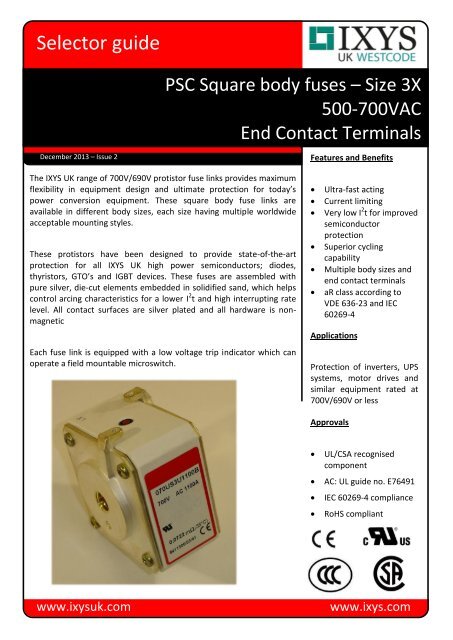 Ixys Square Body Fuse Product Brief