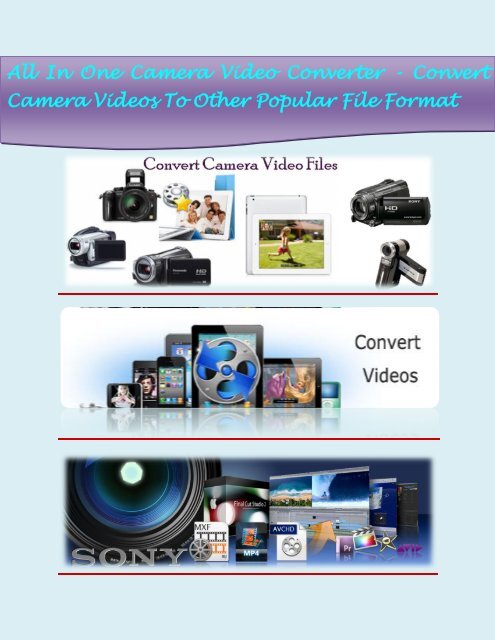 All in One Camera Video Converter - Convert Camera Video to Other ...