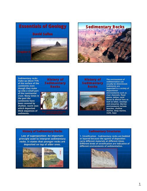 Chapter 6 Sedimentary Rocks