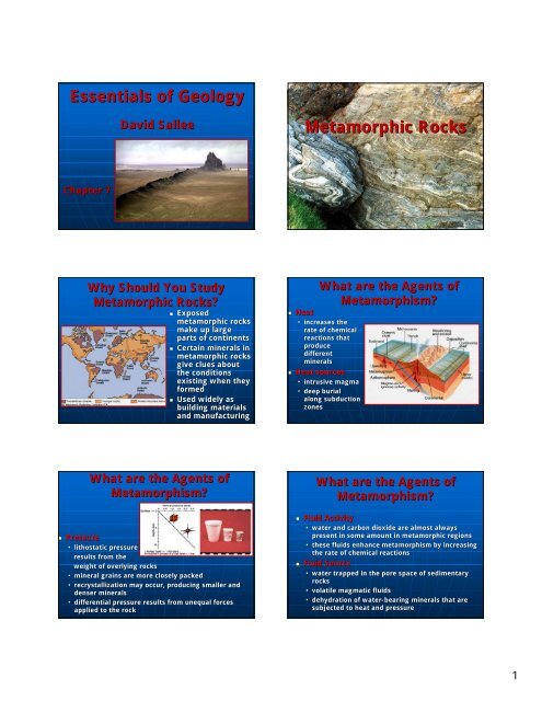 Chapter 7 Metamorphic Rocks