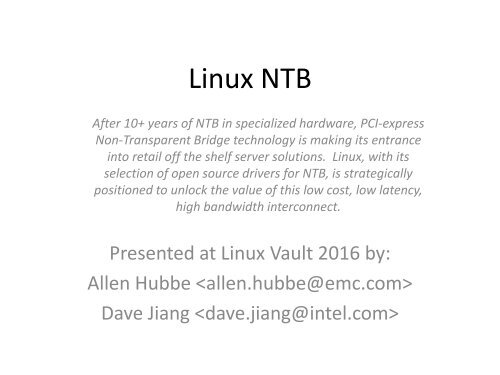 Linux NTB