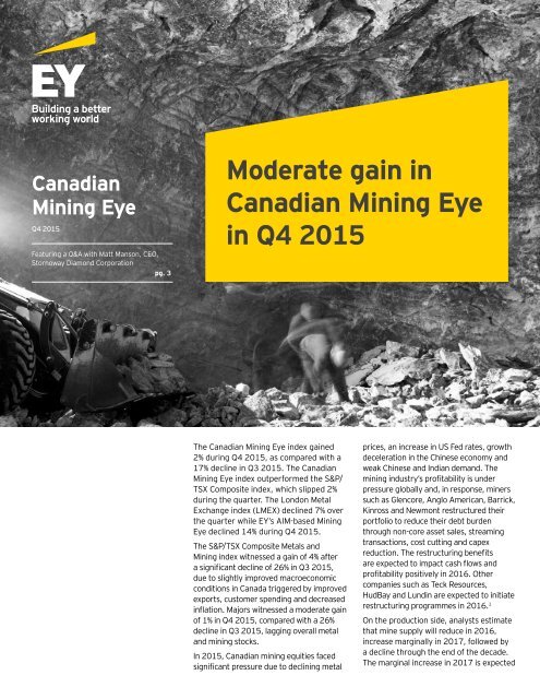 Canadian Mining Eye in Q4 2015