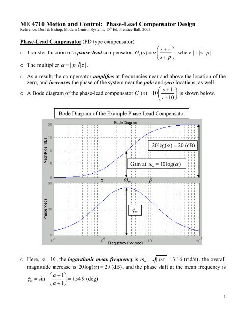 Phase-Lead Compensator Design - Homepages Phase-Lead Compensator Design - Homepages