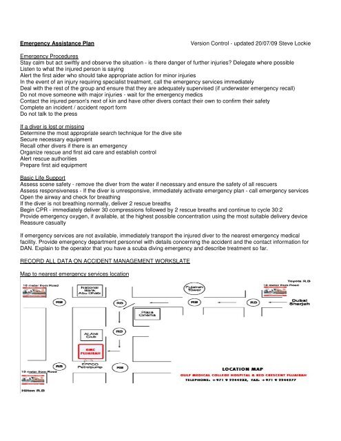 Emergency Assistance Plan Version Control - updated 20/07/09 ...