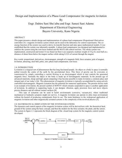 Design and Implementation of a Phase-Lead Compensator for ...