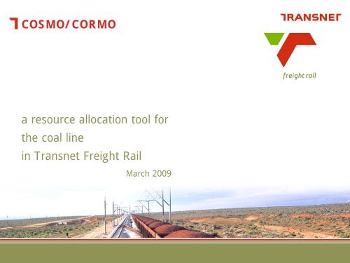 Detail Requirements in Scheduling - Transnet Freight Rail