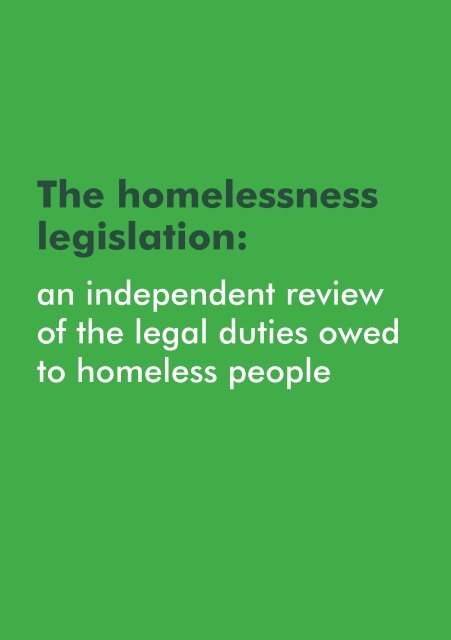 The homelessness legislation