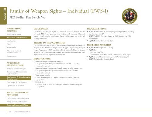 ACAT III Family of Weapon