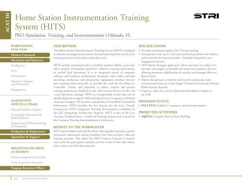 ACAT III Home Station Ins