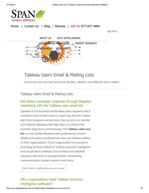Get Customized Tableau User List From Span Global Services
