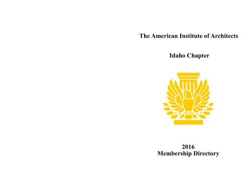 2016 American Institute of Architects / Idaho Chapter Membership Directory