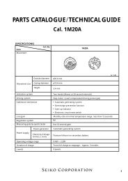 PARTS CATALOGUE / TECHNICAL GUIDE - Seiko