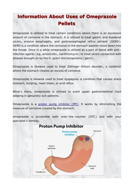 Information About Uses of Omeprazole Pellets