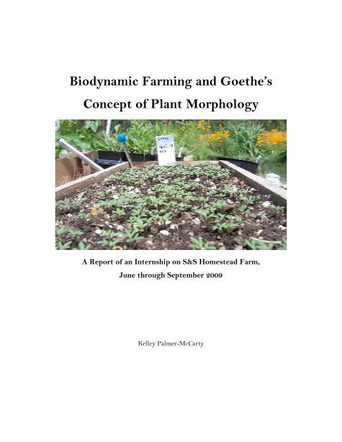 Biodynamic Farming And Goethe's Concept Of Plant Morphology