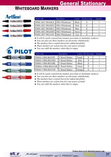 WRITING IMPLEMENTS Genera
